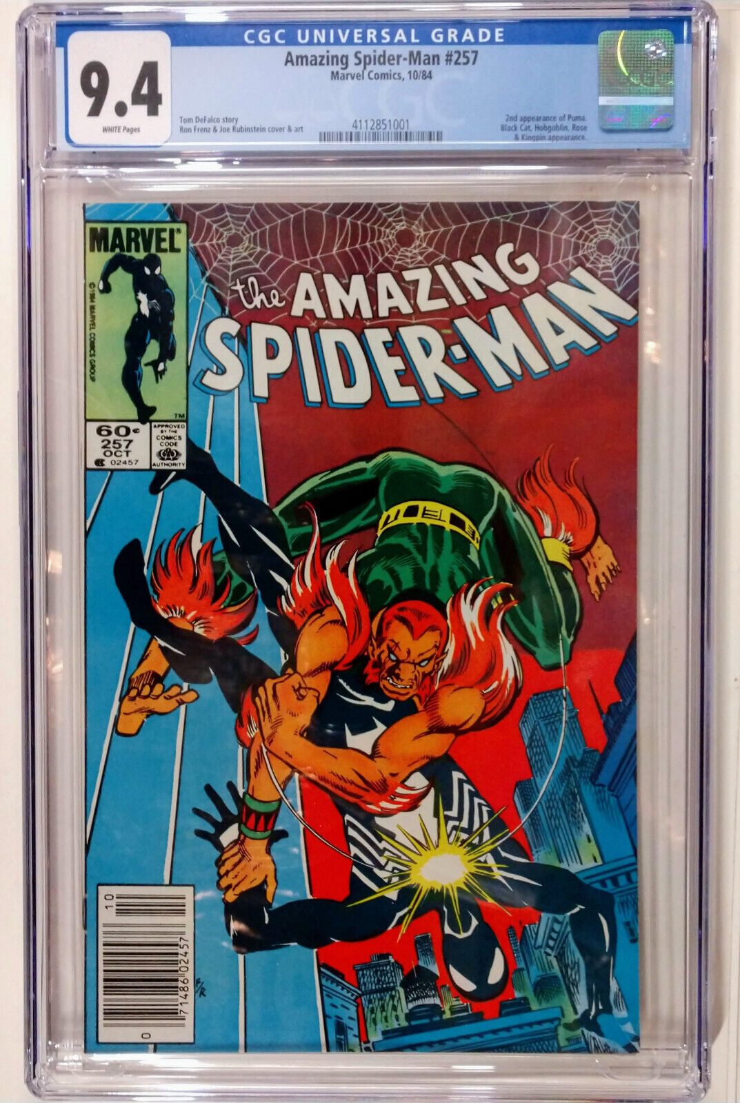 Amazing Spider-Man #257 NEWSSTAND, 1st app of Ned Leeds & 2nd App of ...