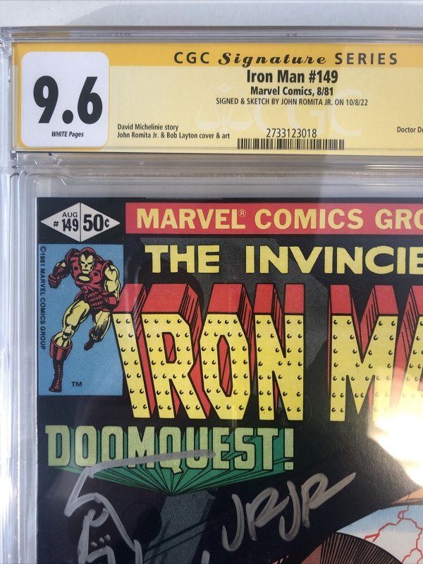 Iron Man (1981) #149 (CGC 9.6 SS WP) Signed & Sketch John Romita ... Iron Man (1981) #149 (CGC 9.6 SS WP) Signed & Sketch John Romita ...