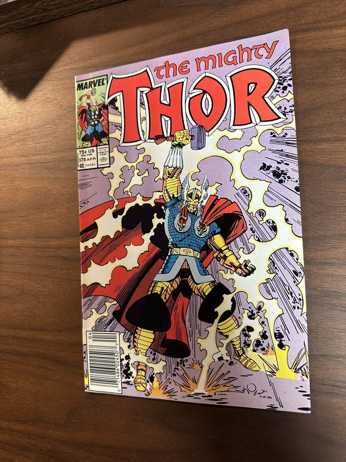 Thor #378 FN/VF Debut of New Thor Armor (Marvel 1987) Newsstand | Comic ...