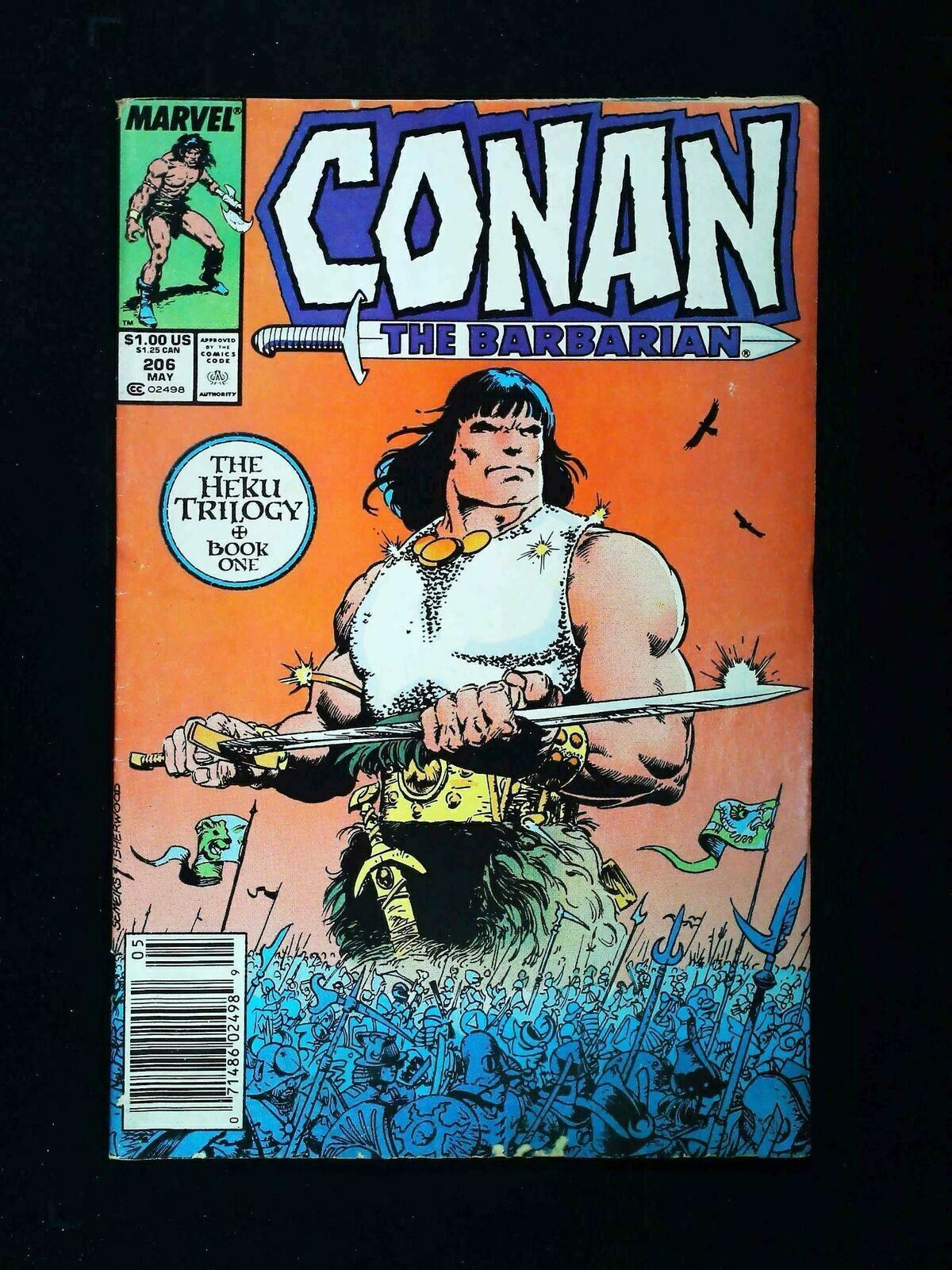 Conan The Barbarian #206 Marvel Comics 1988 Fn- Newsstand | Comic Books ...