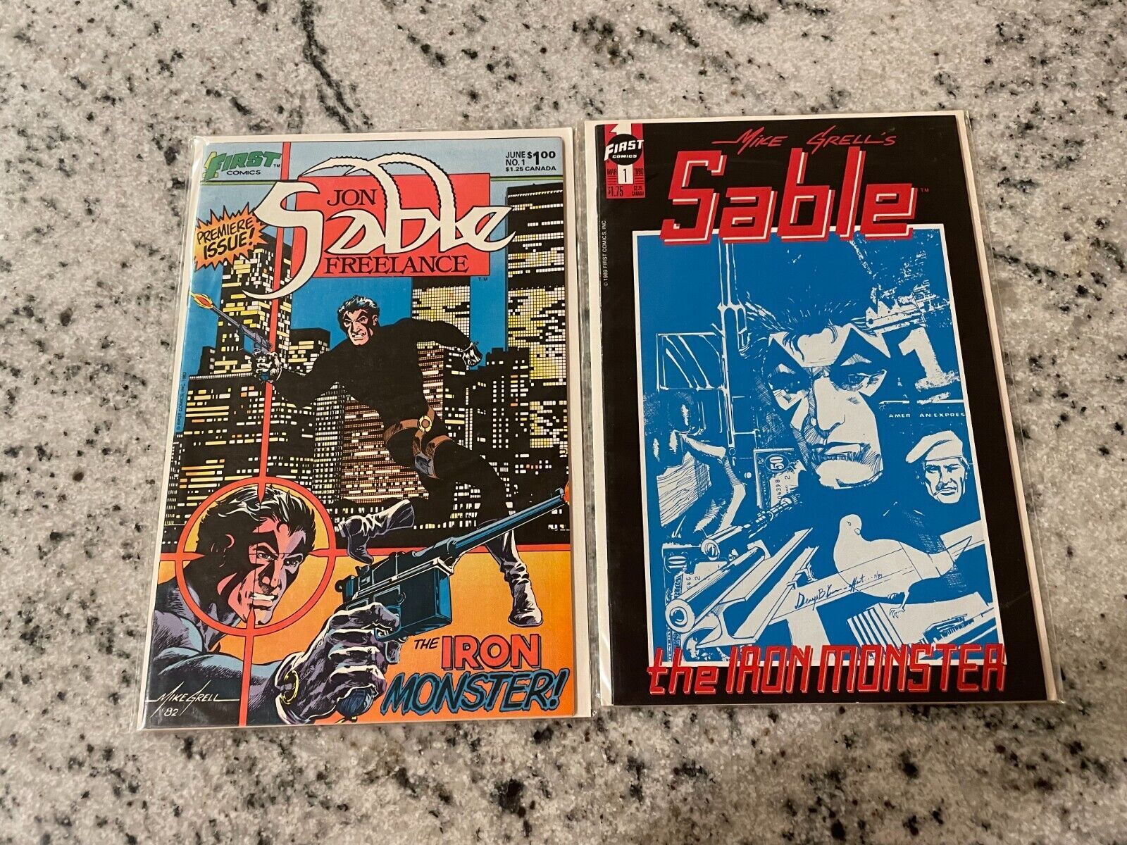 Lot Of 2 Jon Sable First Comics Comic Books # 1 Freelance + # 1 NM M ...