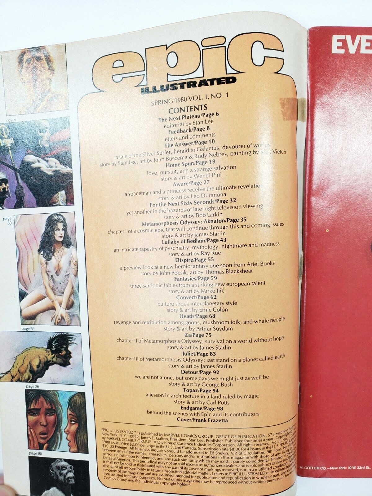 EPIC ILLUSTRATED #1 Marvel Comic Magazine 1980 Frazetta cover | Comic ...