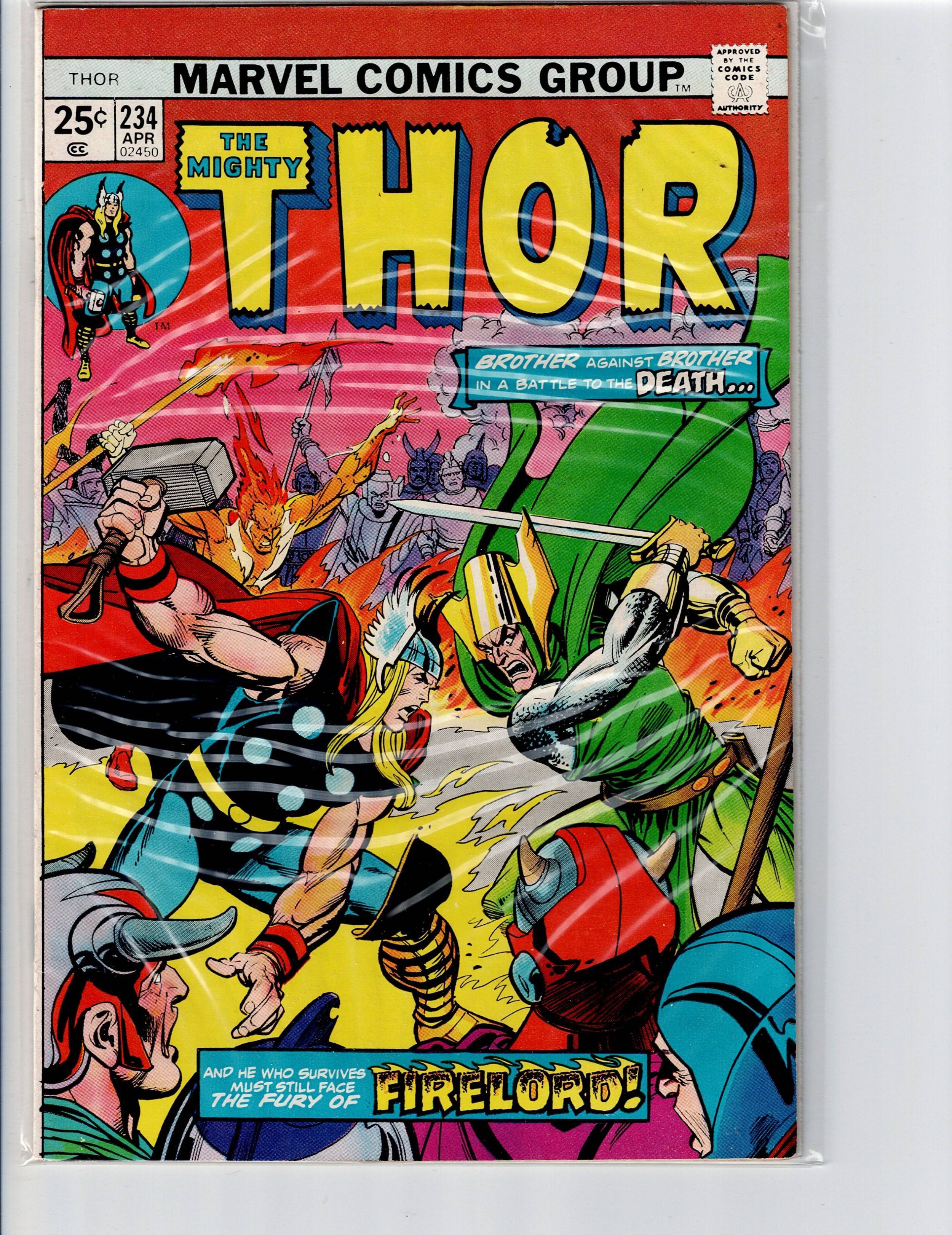 Thor #234 (1975) (white wavy lines are scanner reflections) | Comic Books - Bronze Age, Marvel ...