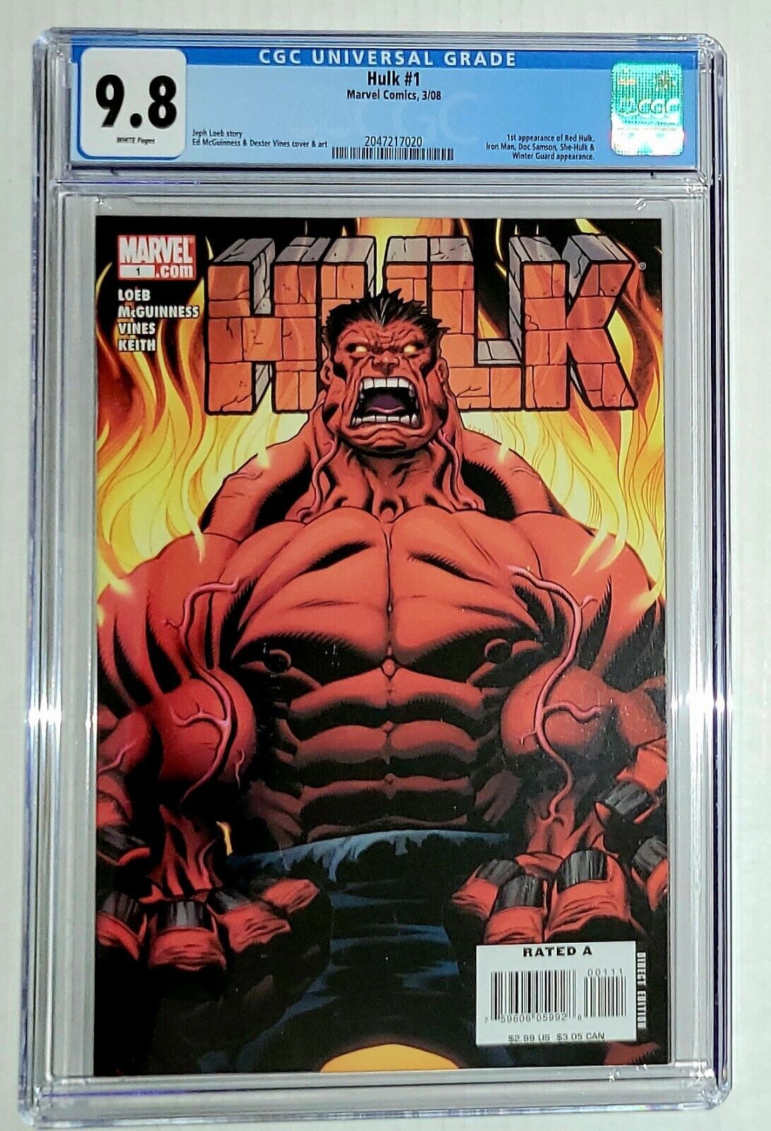 HULK #1 CGC 9.8 (Marvel Comics, 2008) 1st app & cover RED-HULK ...