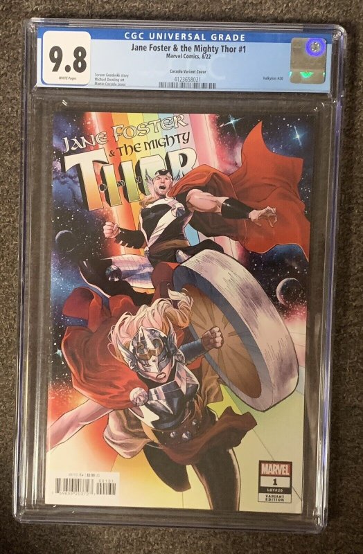 Jane Foster & Mighty Thor 1 CGC 9.8 White Pages 2022 Marvel 1:25 ...