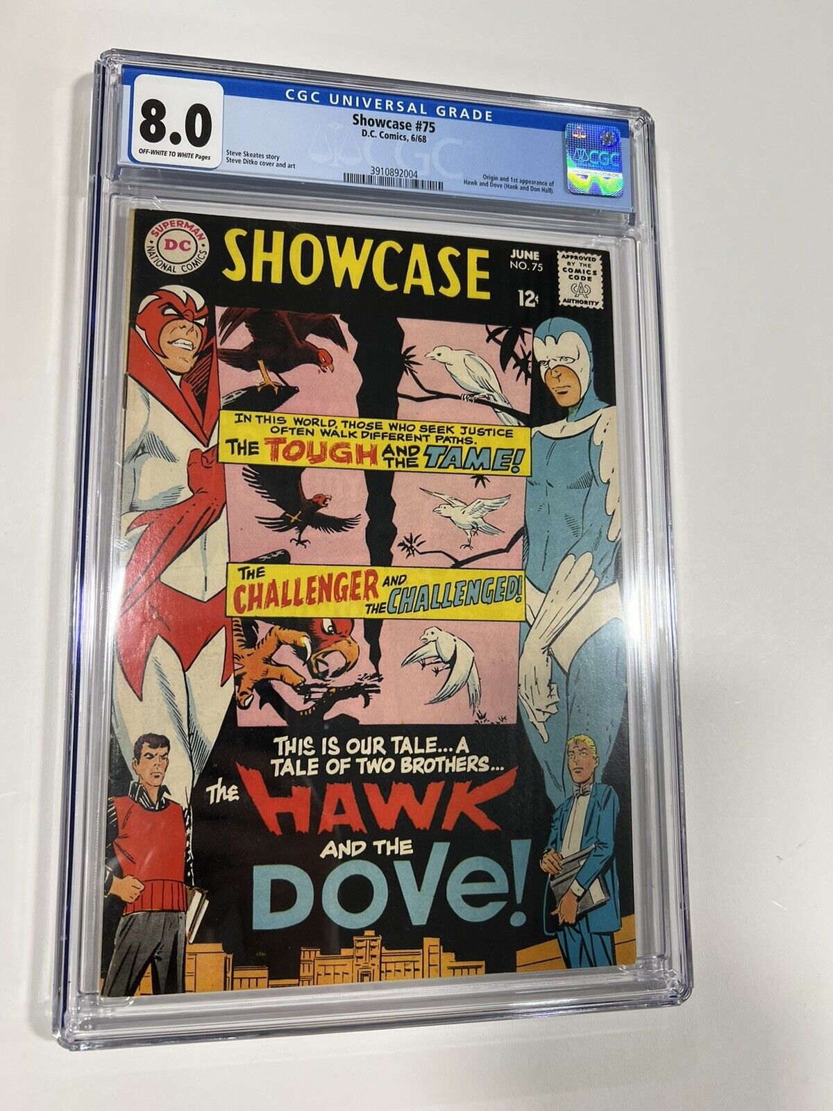 Showcase 75 cgc 8.0 ow/w pages Dc comics 1968 1st Hawk And dove | Comic ...
