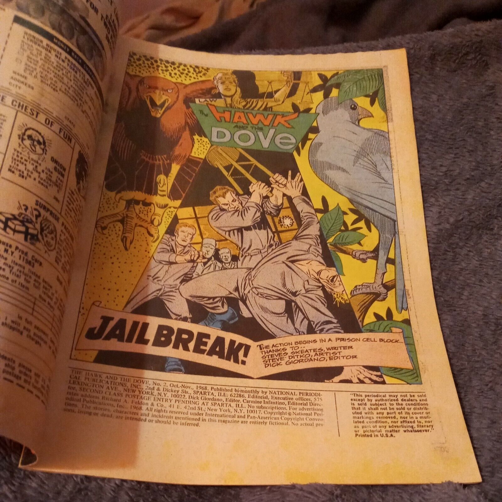 HAWK & DOVE # 2 1968 DC Comics SILVER AGE STEVE DITKO! superhero team ...