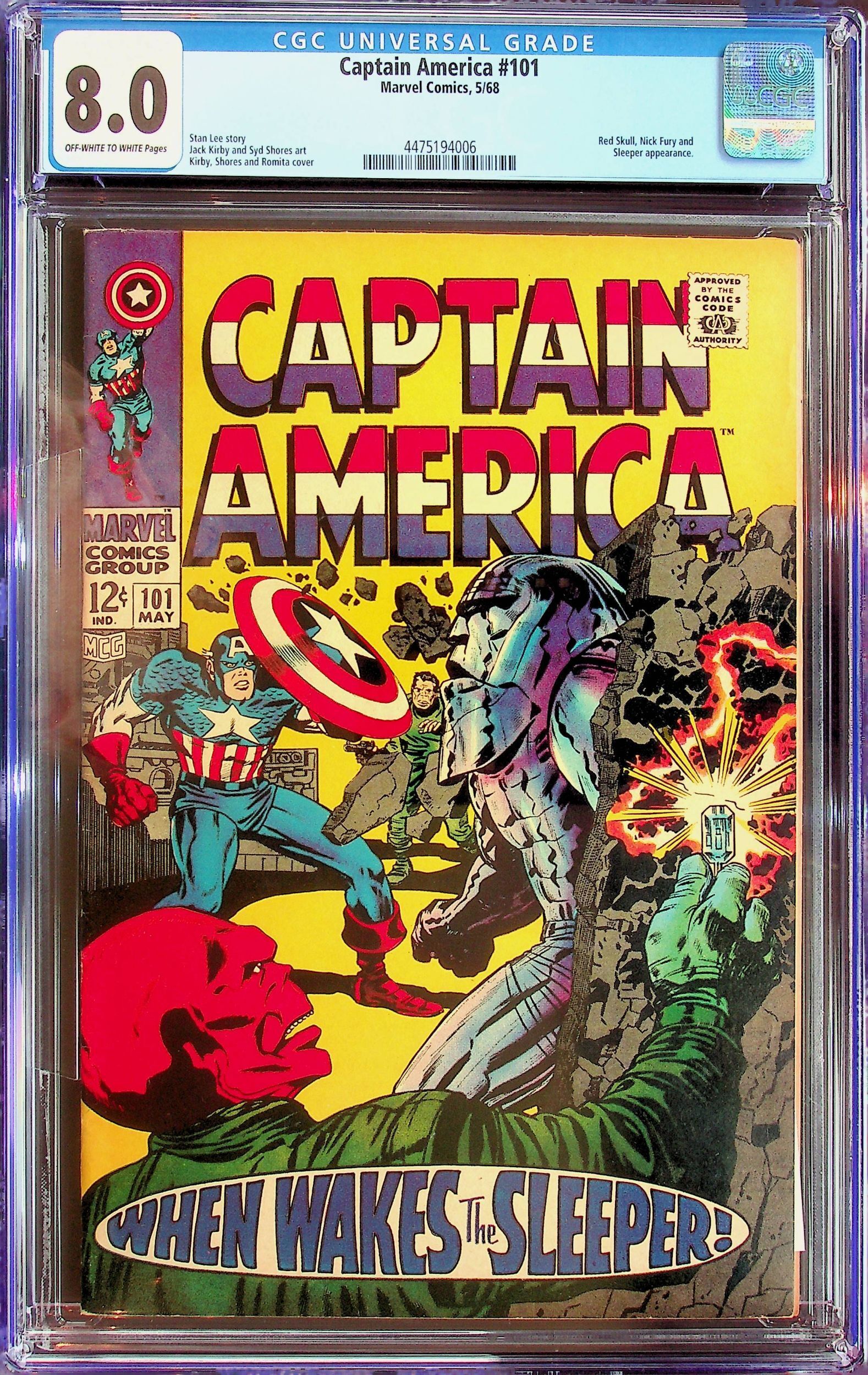 Captain America #101 (1968) - CGC 8.0 - Cert#4475194006 | Comic Books ...