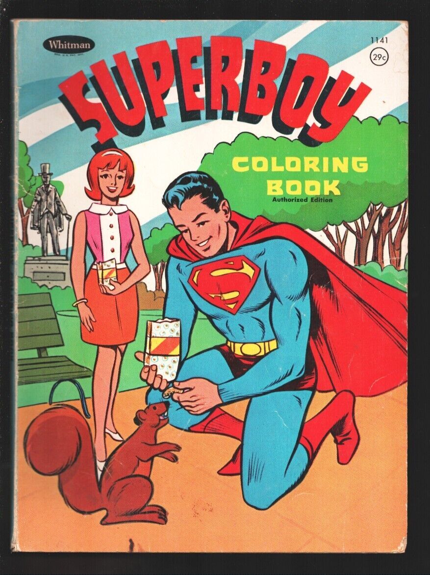 Superboy Coloring Book #1141 1967-Whitman-Origin of Superman-A few ...