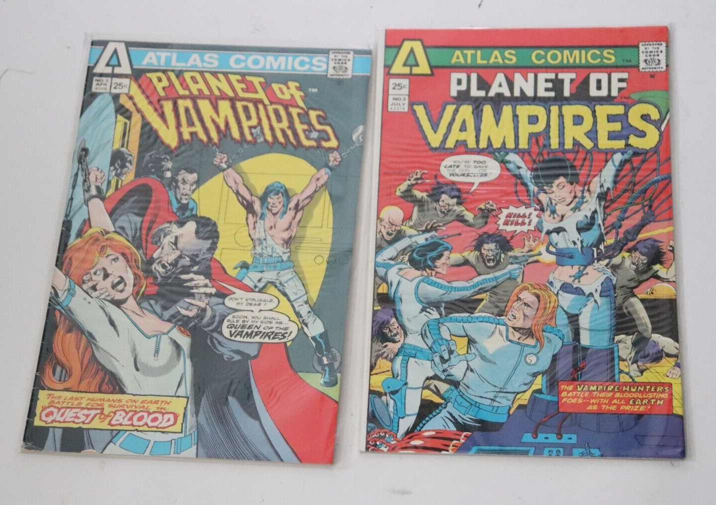 1975 Atlas Planet of Vampires #2 & 3 Lot of 2 Quest of Blood Bronze Age ...