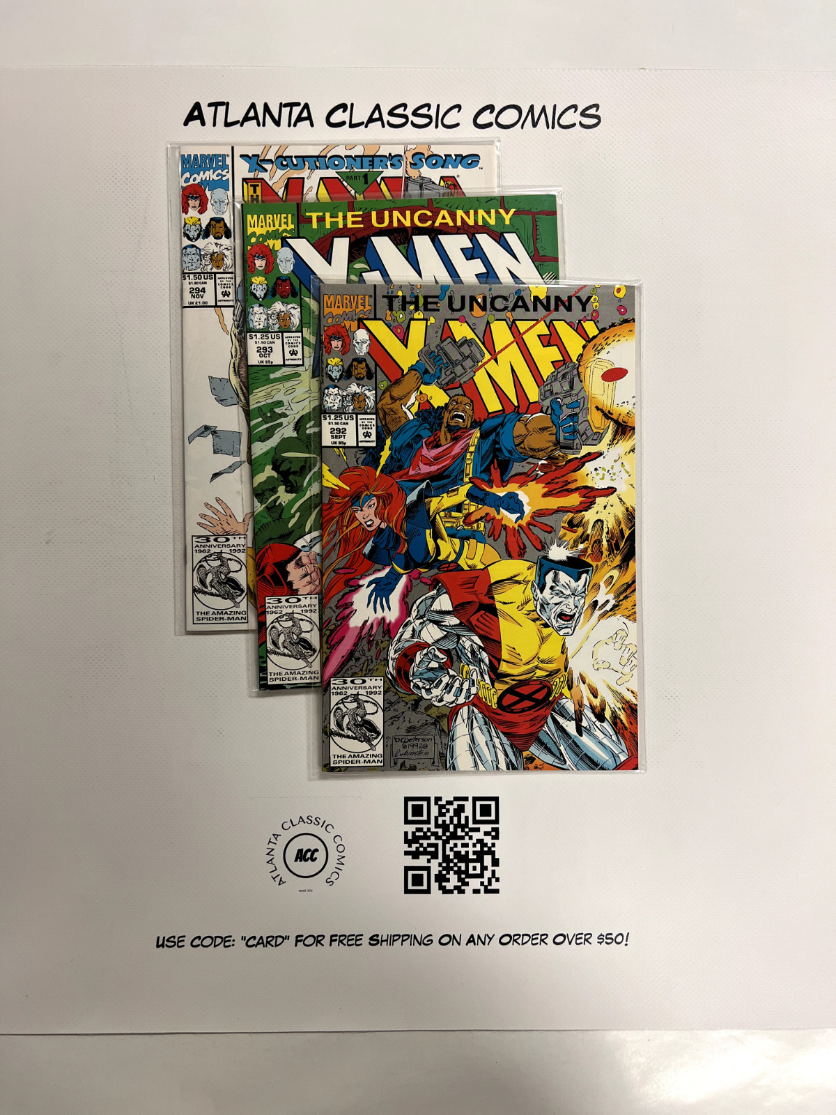 3 The Uncanny X-Men Marvel Comic Books #292 293 294 Thor Defenders X ...