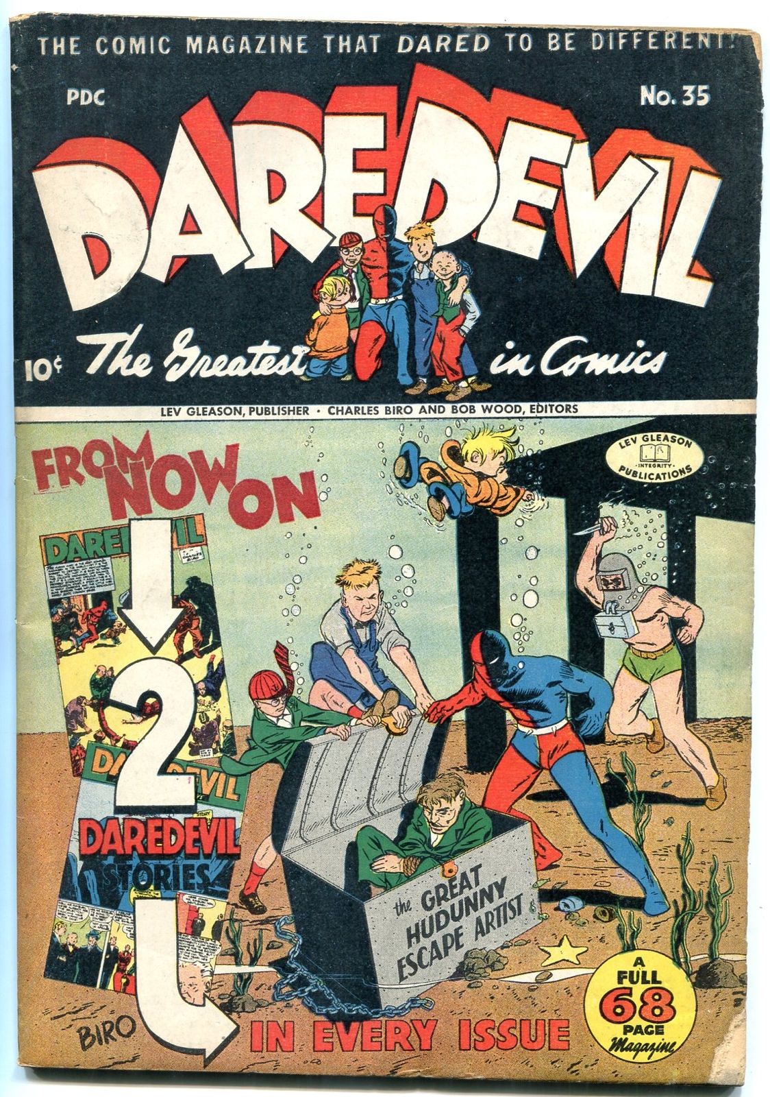 DAREDEVIL COMICS #35 1945-CHARLES BIRO- Golden Age VG / HipComic