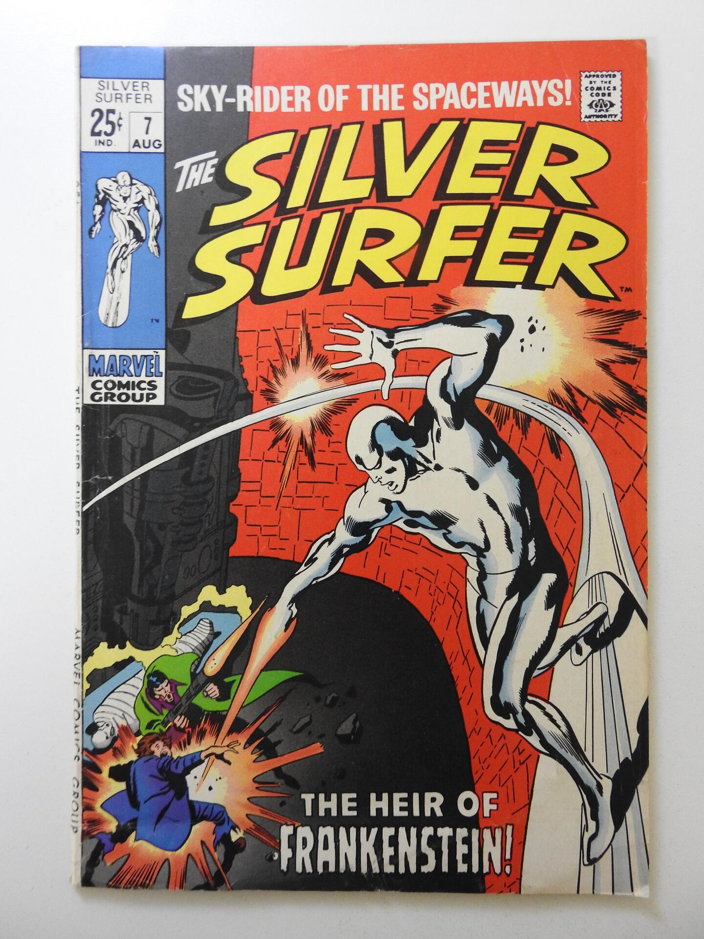The Silver Surfer #7 (1969) "Heir of Frankenstein!" Sharp VG/Fine ...