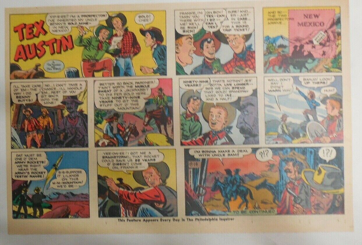 Tex Austin Sunday by FanningRobins & Mayo from 8/4/1949 11 x 15 inch ...