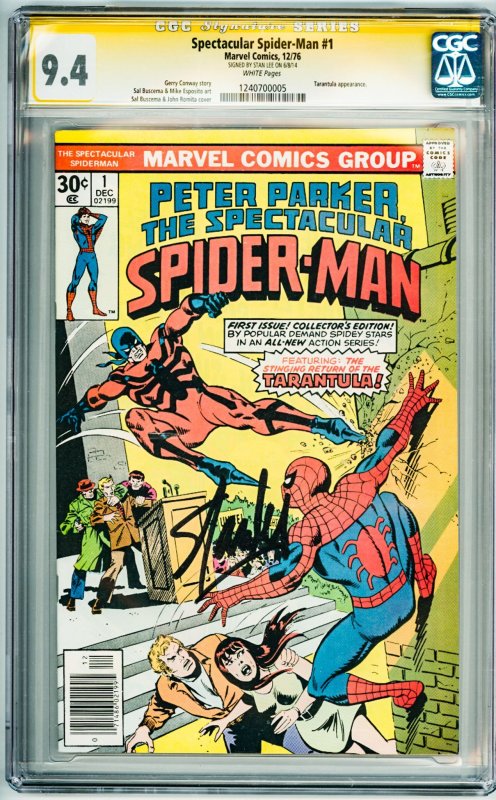 The Spectacular Spider-Man #1 (1976) CGC Signature 9.4! Signed by Stan ...