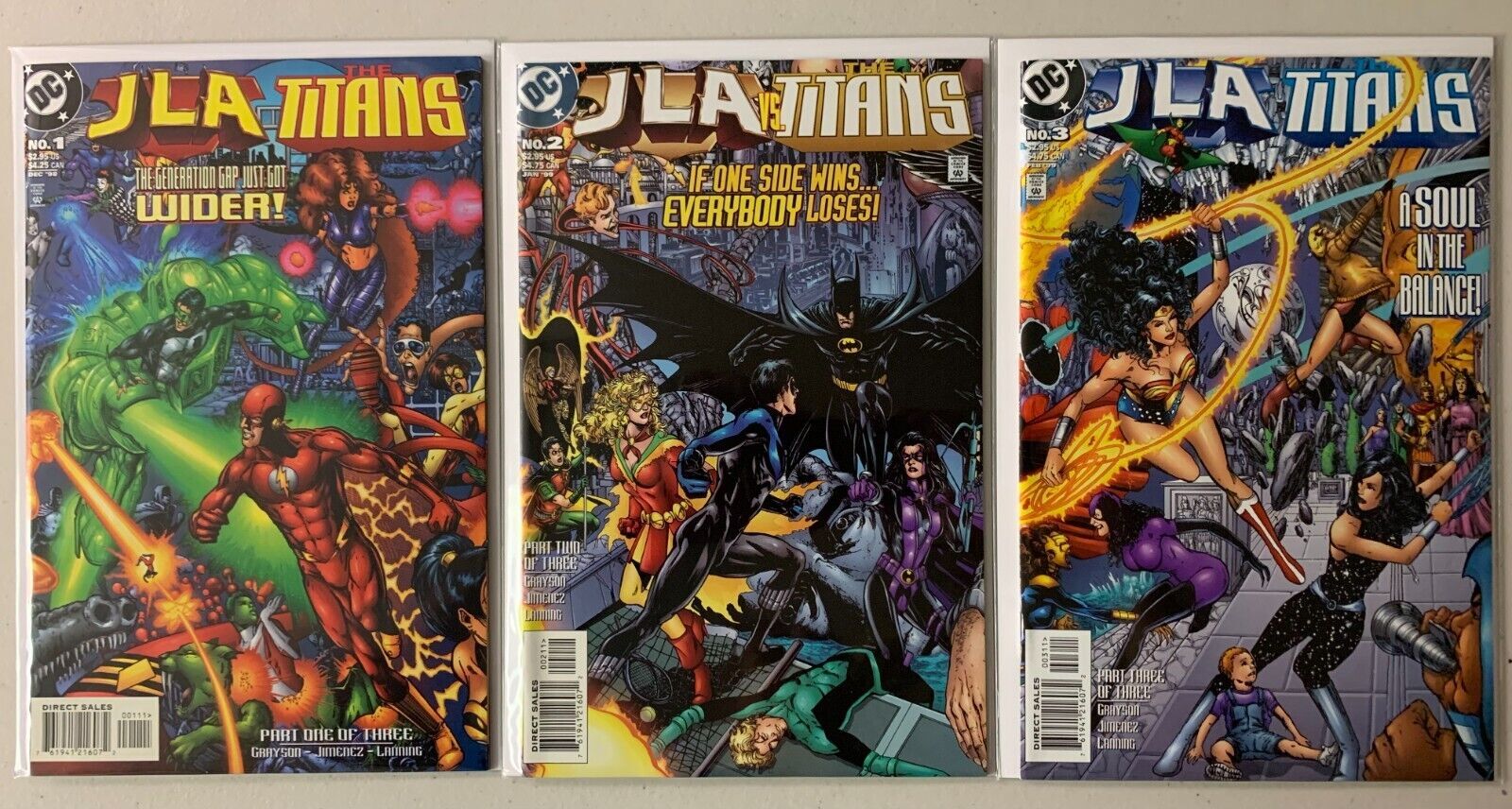 JLA Titans comics set #1-3 3 diff 8.0 (1998-99) | Comic Books - Modern ...
