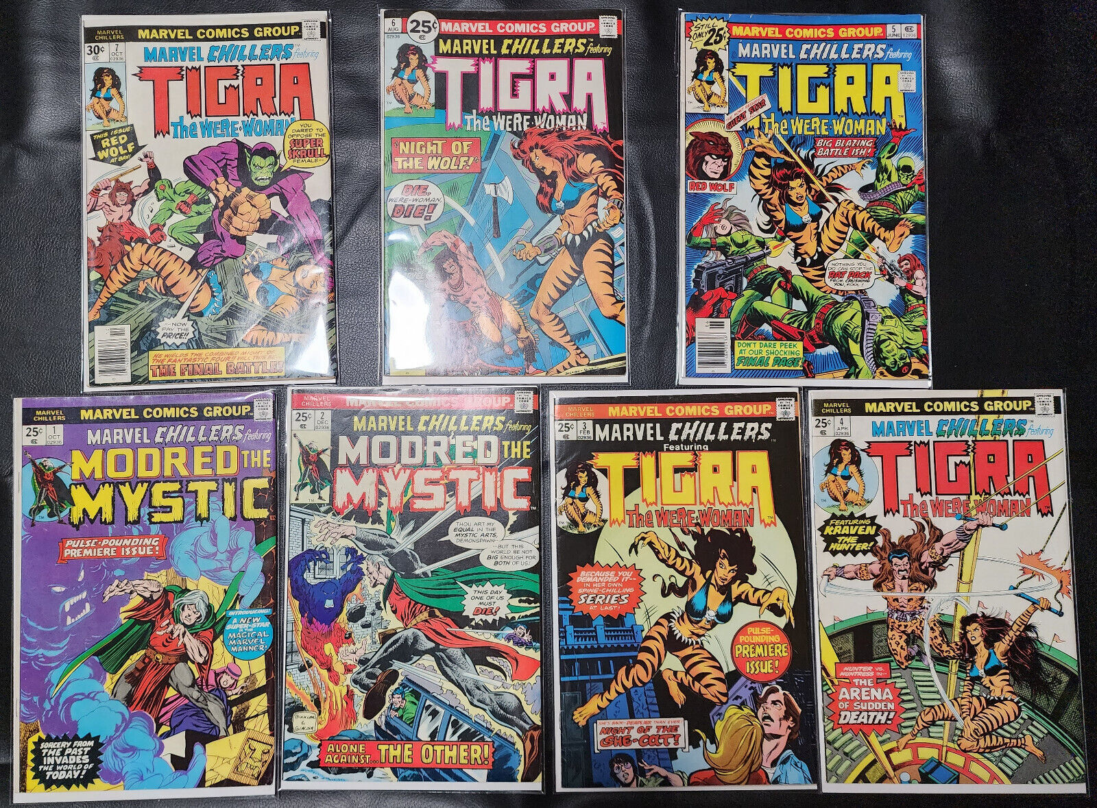Marvel Chillers 1-7 Complete Set/Run Marvel Comics 1975 TIgra 1st ...