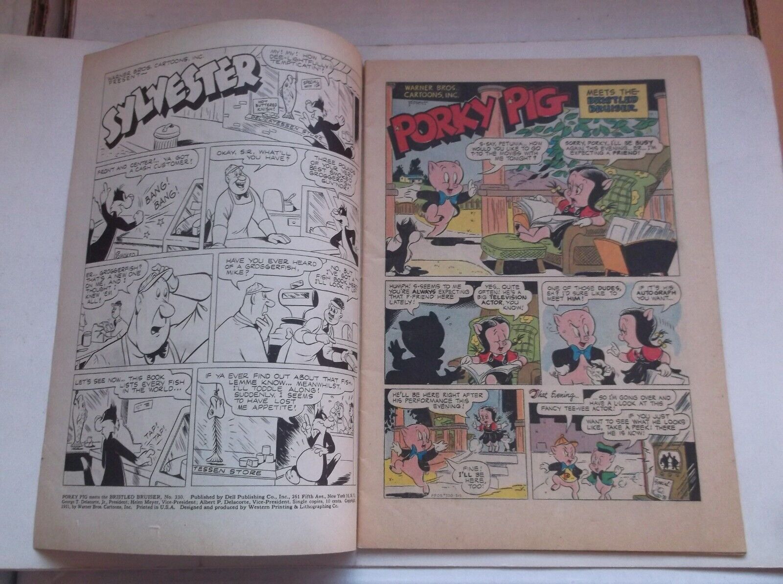 Dell: Porky PIG #330, Guest Star: Sylvester/Cicero/Petunia, 1951, VG/FN (5.0)!!! | Comic Books ...