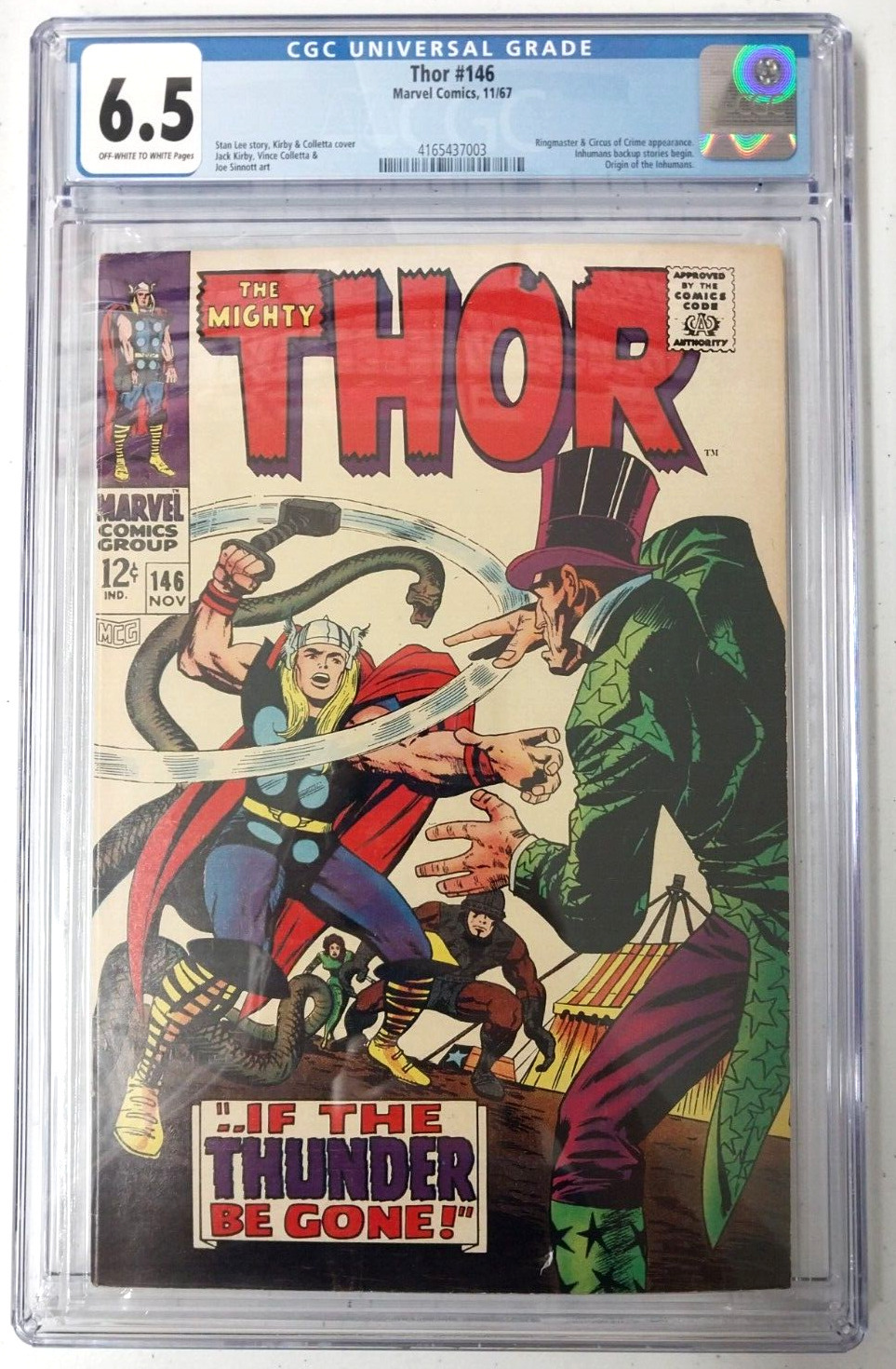 Marvel Comics Thor #146 1967 CGC 6.5 OFF WHITE to WHITE - Origin of the ...
