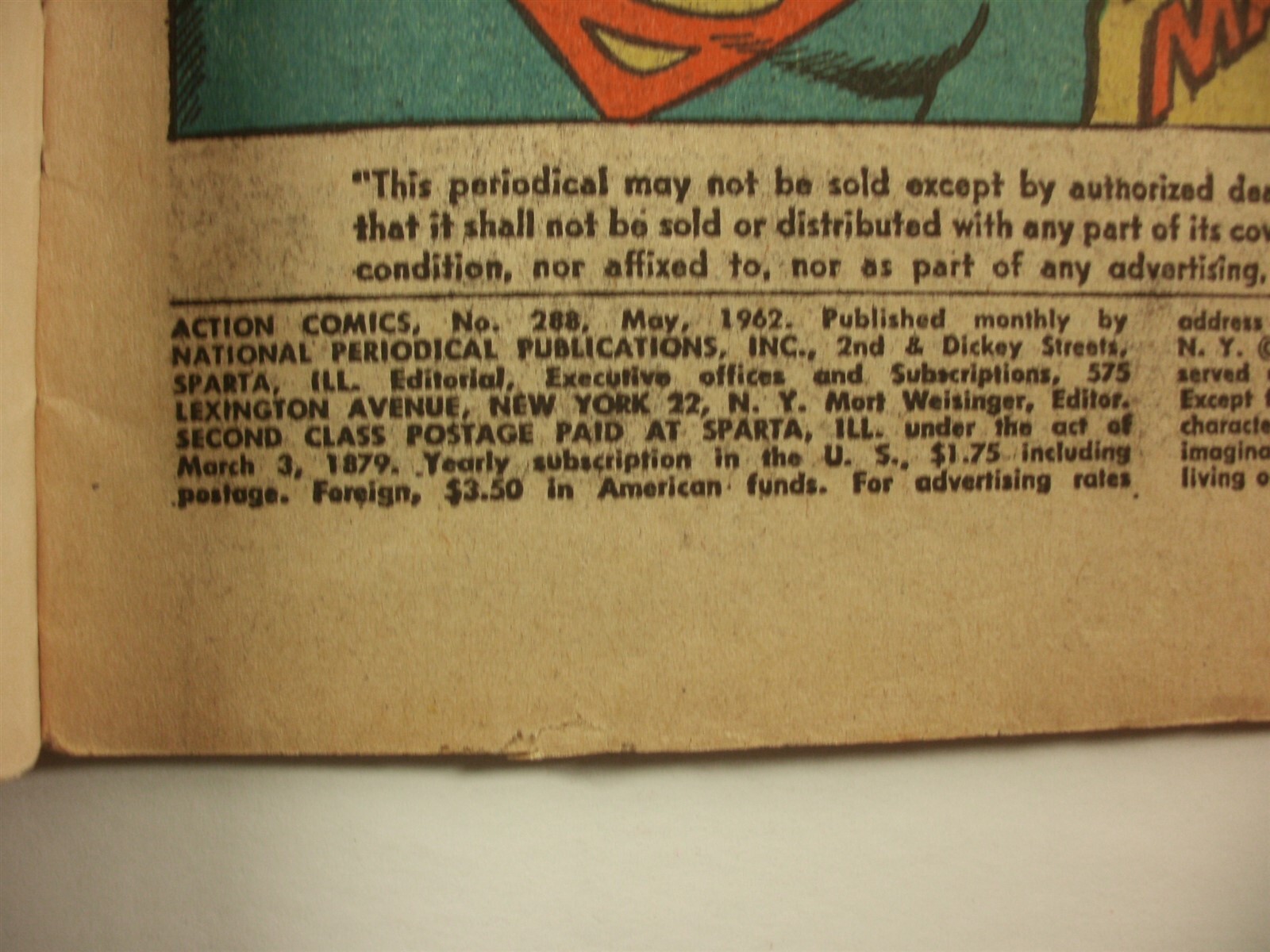 DC Comics Action Comics #288 MAY 1962 (GD+) The Man Who Exposed ...