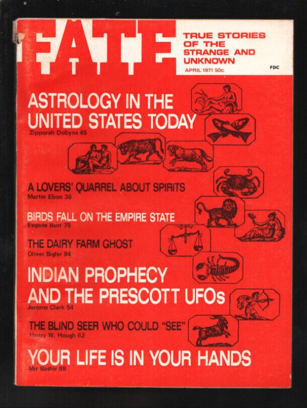 Fate 4/1971 Clark-Indian Prophecy-UFO's-Mystic occult pulp thrills-VG ...