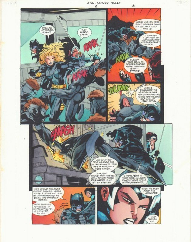 JSA Secret Files #2 p.3 Color Guide Art - Black Canary - by John Kalisz | Comic Collectibles ...