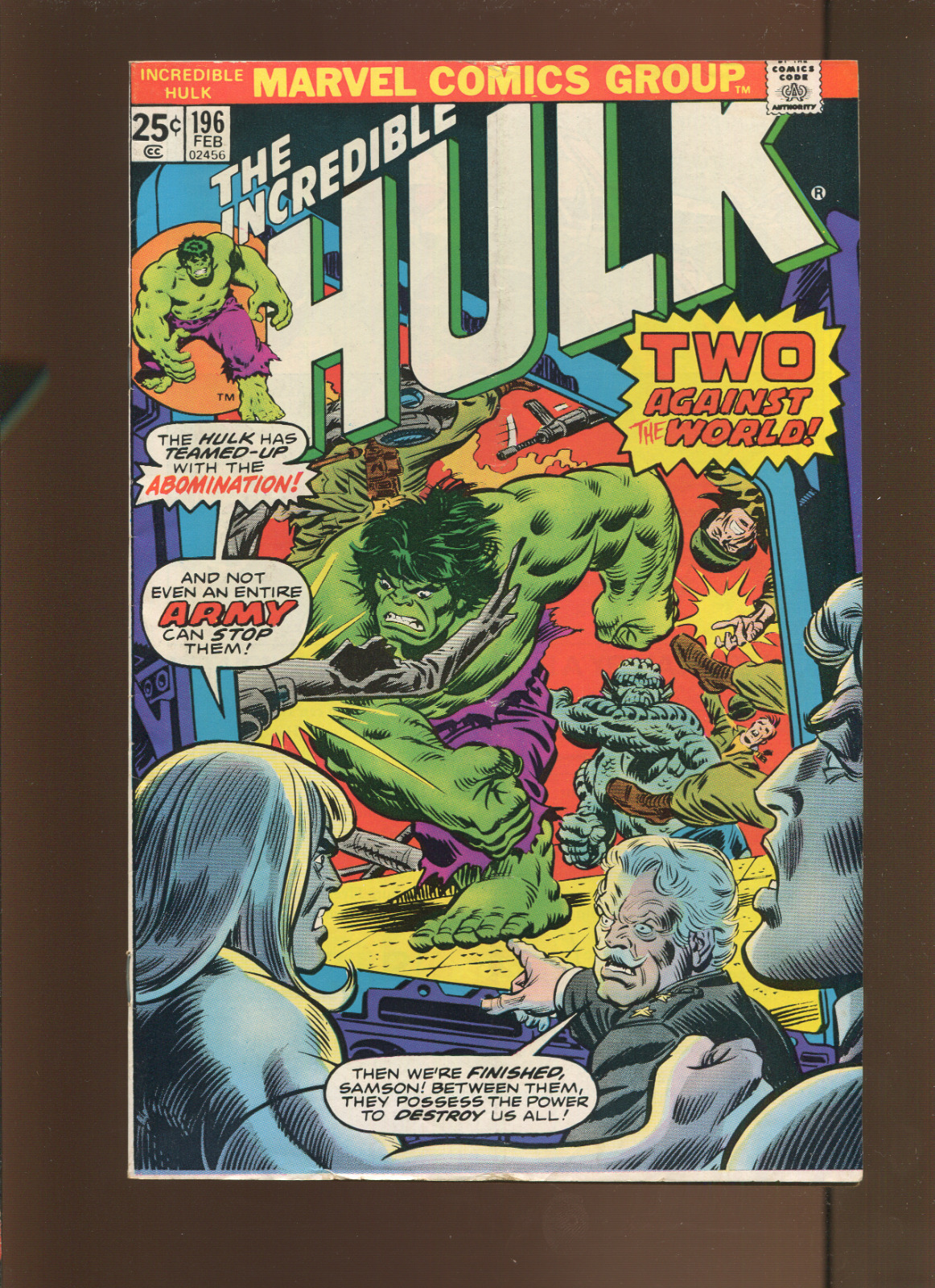 Incredible Hulk #196 - Sal Buscema, John Costanza Art. (6.0) 1975 ...