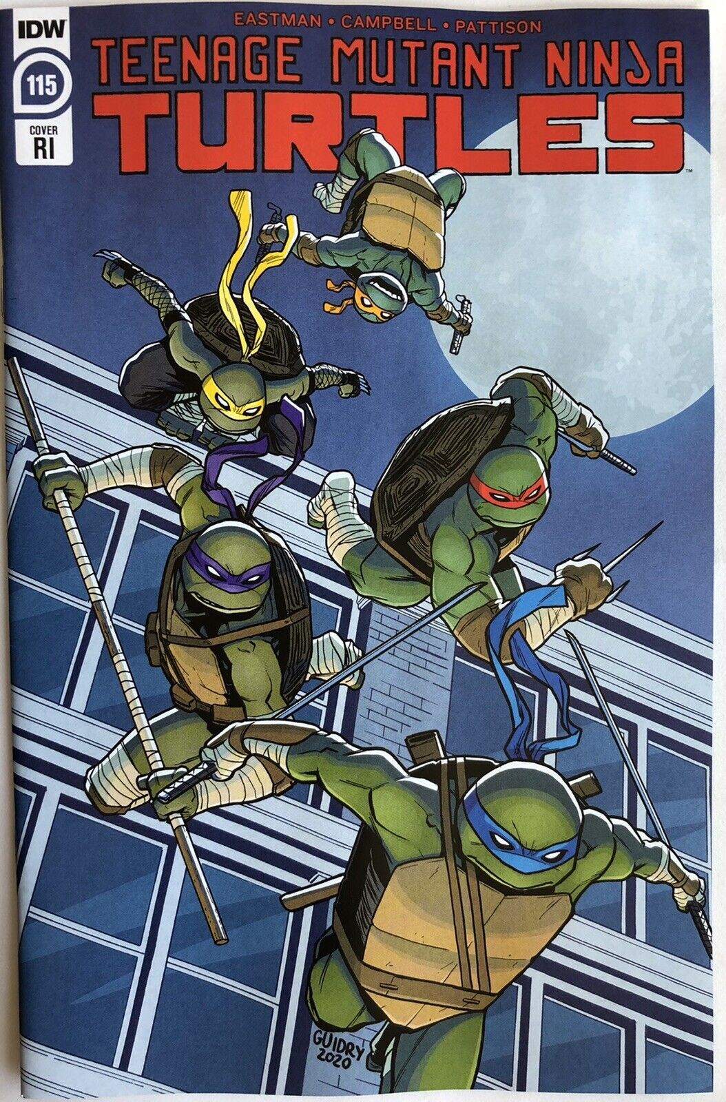 IDW Tmnt Teenage Mutant Ninja Turtles #115 Guidry 1:10 Variant (2021 ...