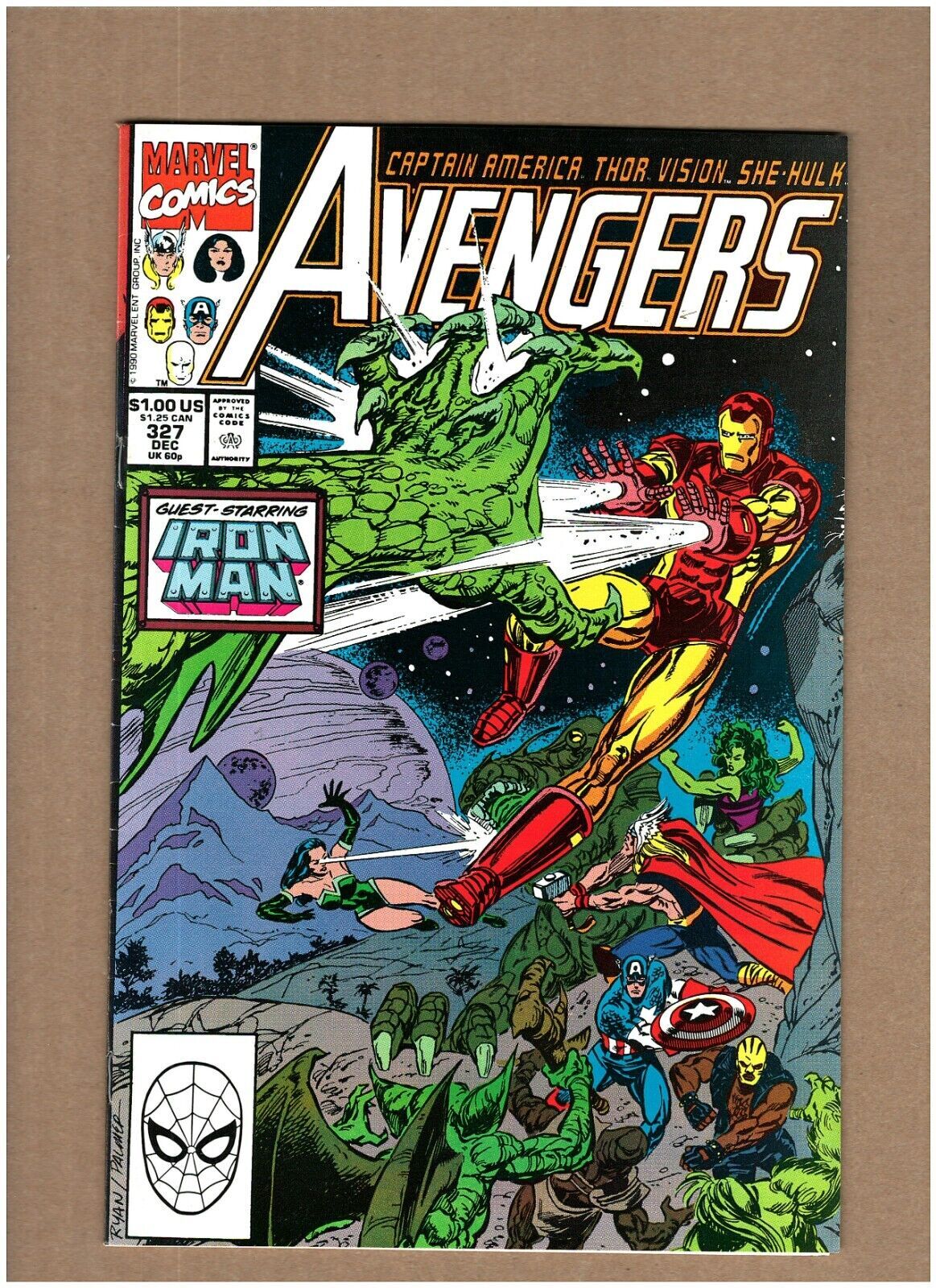 Avengers #327 Marvel Comic 1990 Iron Man Thor Vision She-Hulk VF 8.0 ...