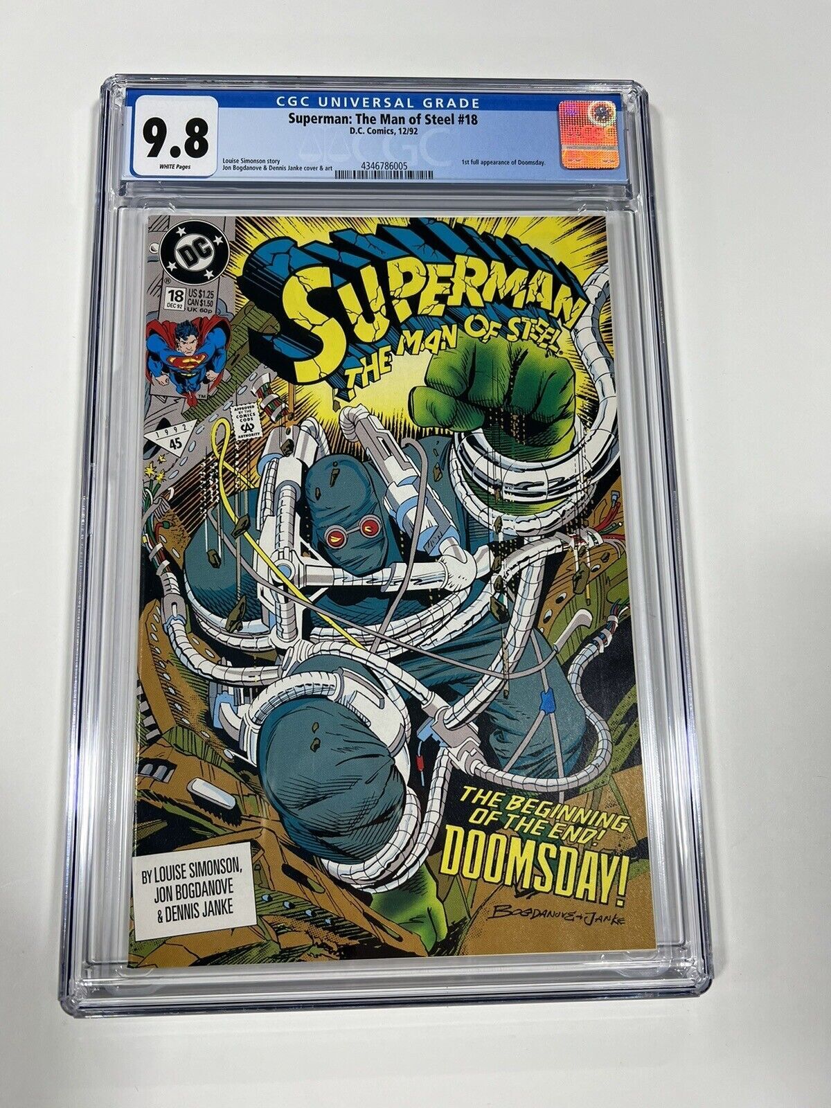 Superman: The Man of Steel #18 CGC 9.8 (1992) 1st Appearance Doomsday ...
