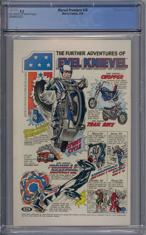 Marvel Premiere #28 CGC 9.2 Legion of Monsters Frank Robbins Steve GAN ...