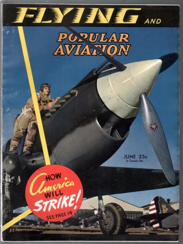 PULP: Popular Aviation 6/1941-Curtiss P-40 fighter cover-war issue-pulp ...