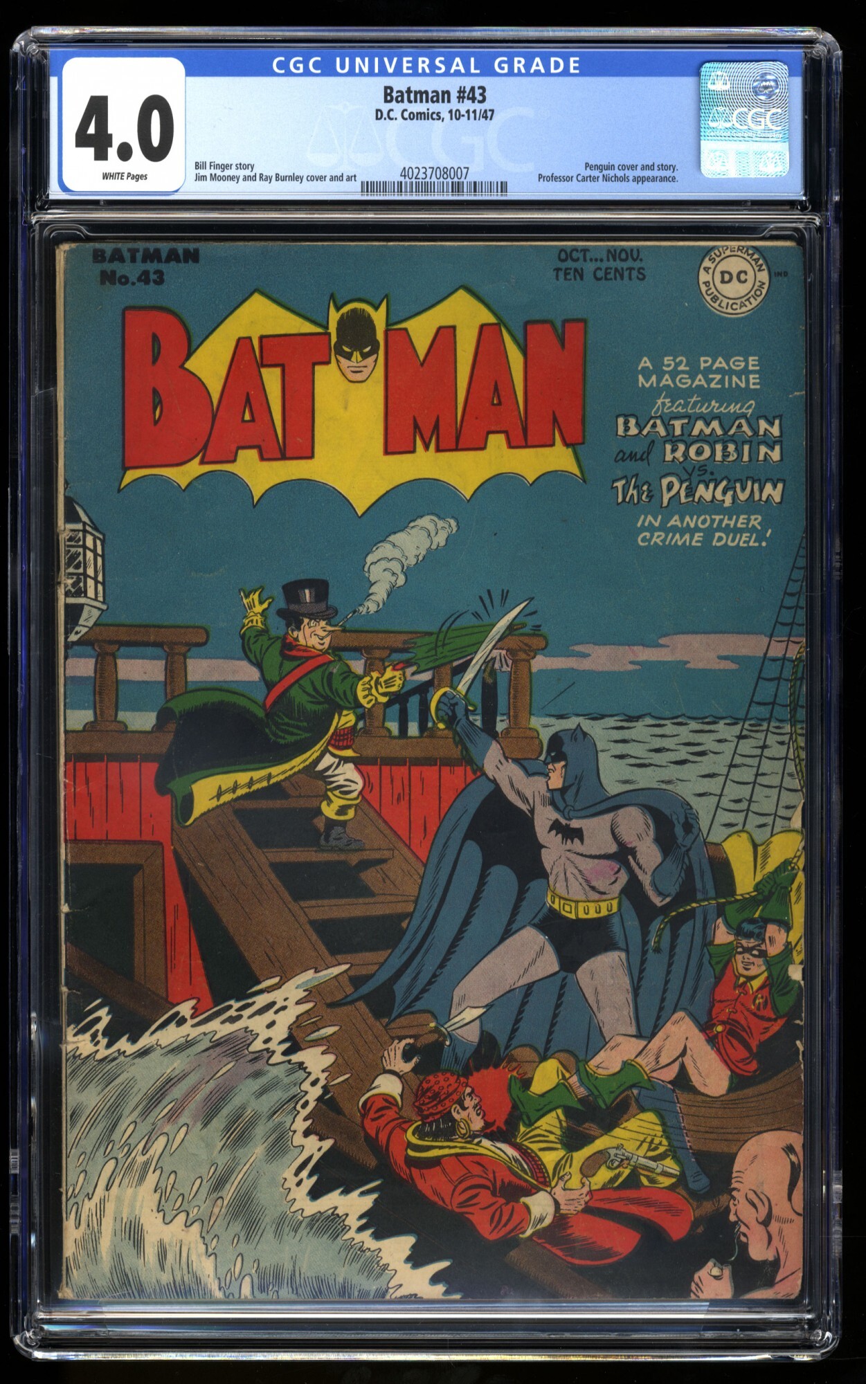 Batman #43 CGC VG 4.0 White Pages Penguin Cover and Story! | Comic ...