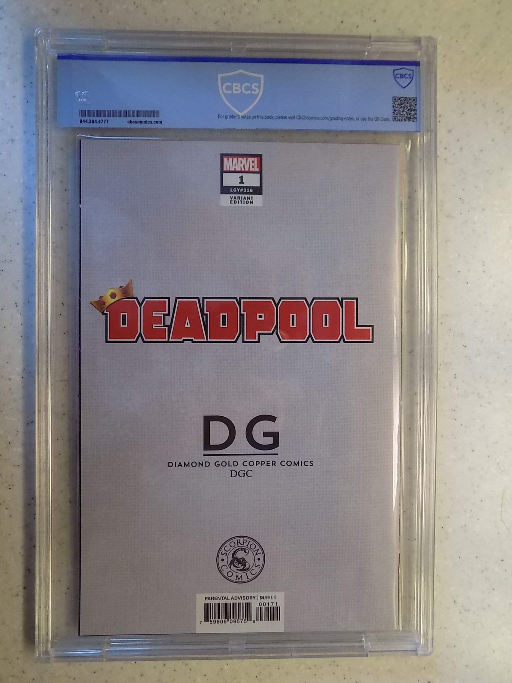 Deadpool # 1 DGC/Scorpion Comic Exclusive Variant Image Cbcs 9.8 ...