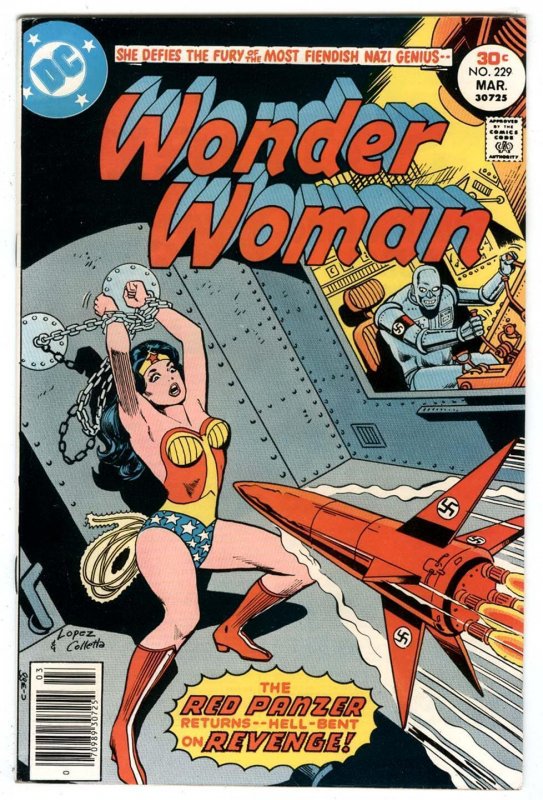 Wonder Woman #229 March 1977 Classic Nazi Red Panzer Robot Missile ...