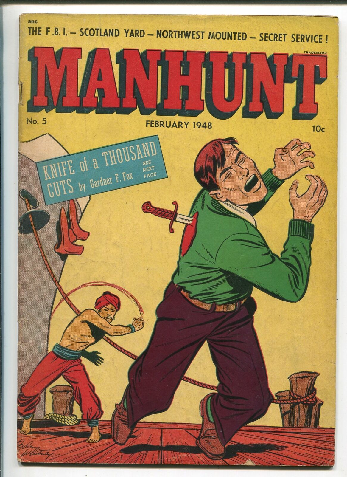 Manhunt #5 1948-ME-LB Cole-RCMP Mounties-FBI-Scotland Yard-Undercover ...