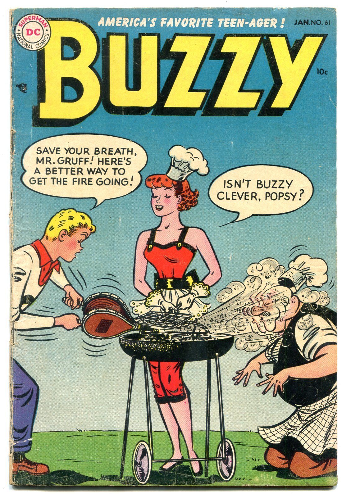 Buzzy #61 1955- DC Teen Humor- BBQ Grill cover VG | Comic Books ...