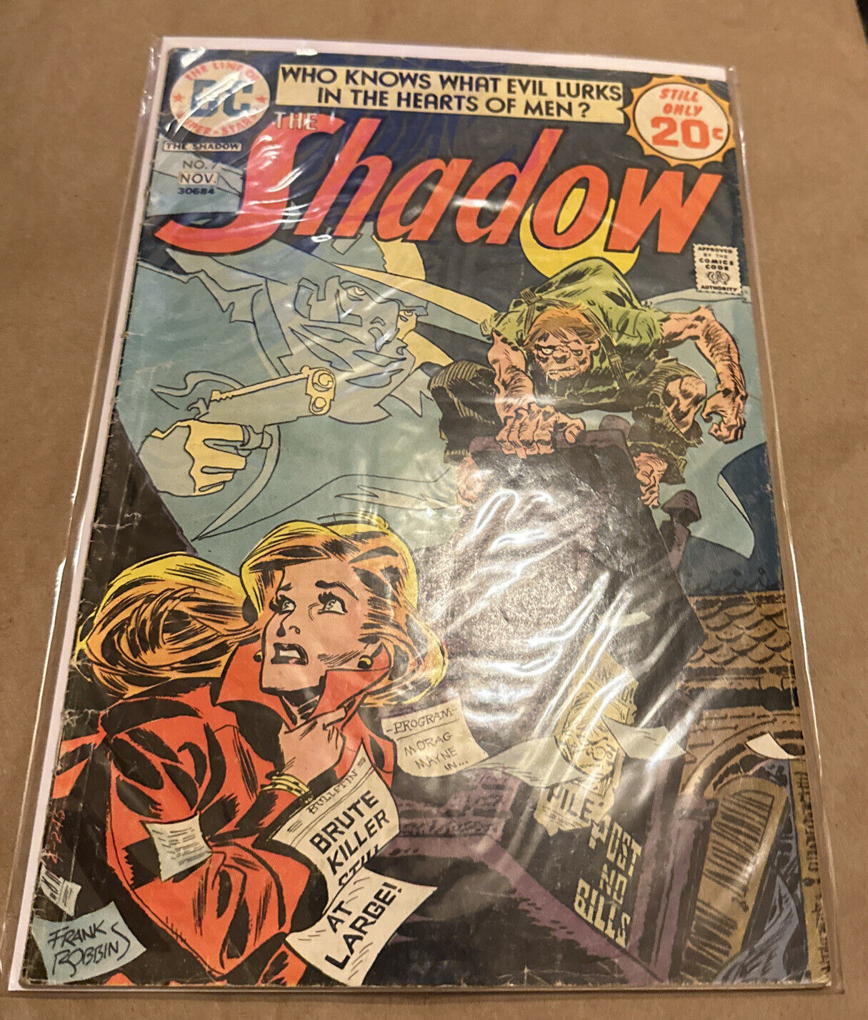 1974 DC Comic Book the Shadow 7 Hunchback Serial Killer Drools Over ...