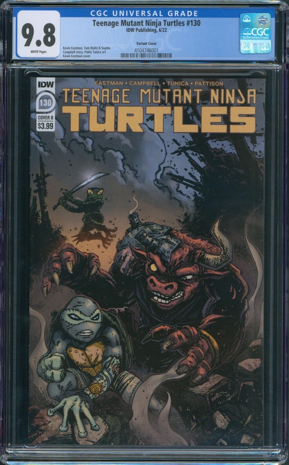 Teenage Mutant Ninja Turtles #130 CGC 9.8 Kevin Eastman Variant Cover B ...