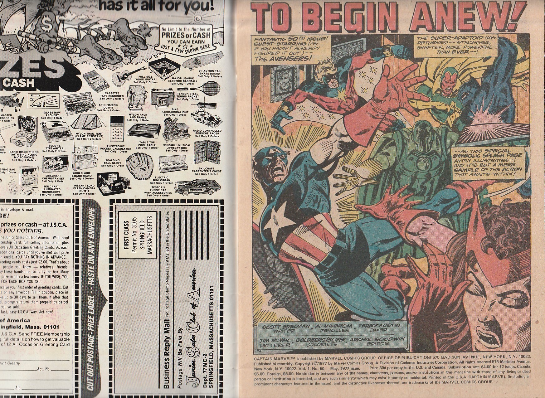 Captain Marvel #50 (1977) Avengers ! | Comic Books - Bronze Age, Marvel ...