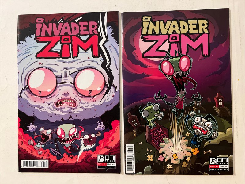 INVADER ZIM # 1 Comic 1ST PRINT Variant Covers A & B~ 2015 Some Wear ...