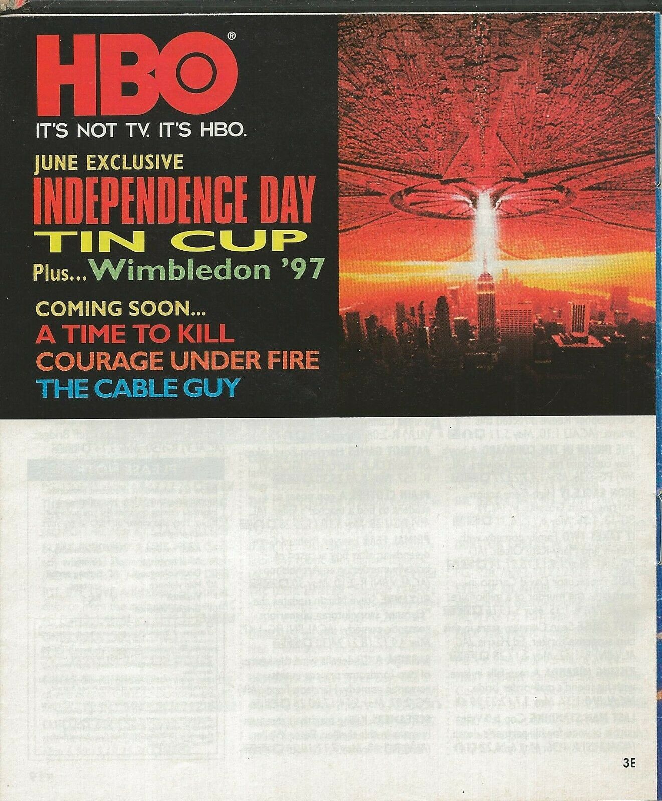 ORIGINAL Vintage May 1997 HBO Guide Magazine Independence Day | Comic ...
