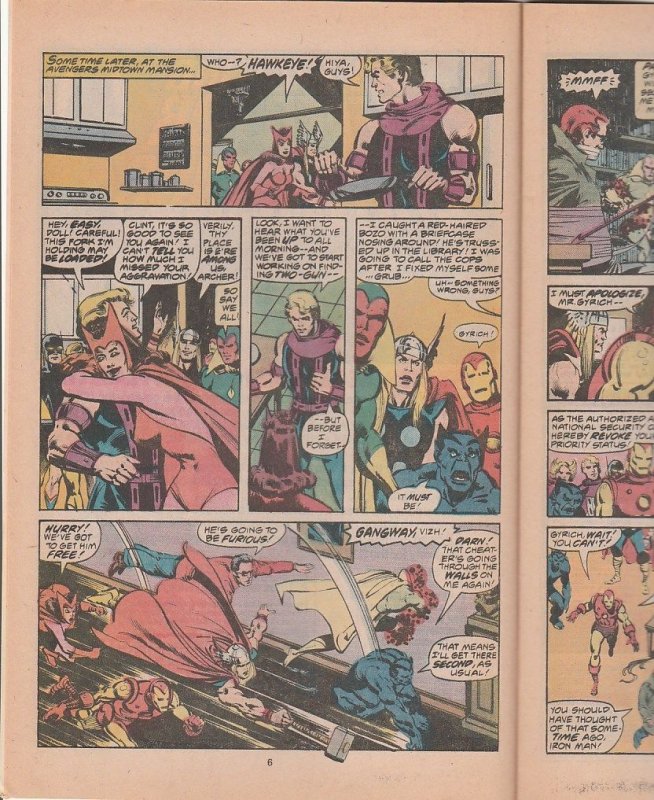 Avengers 172 June 1978 Hawkeye Ms Marvel Tyrak Avengers Vanish Korvac ...