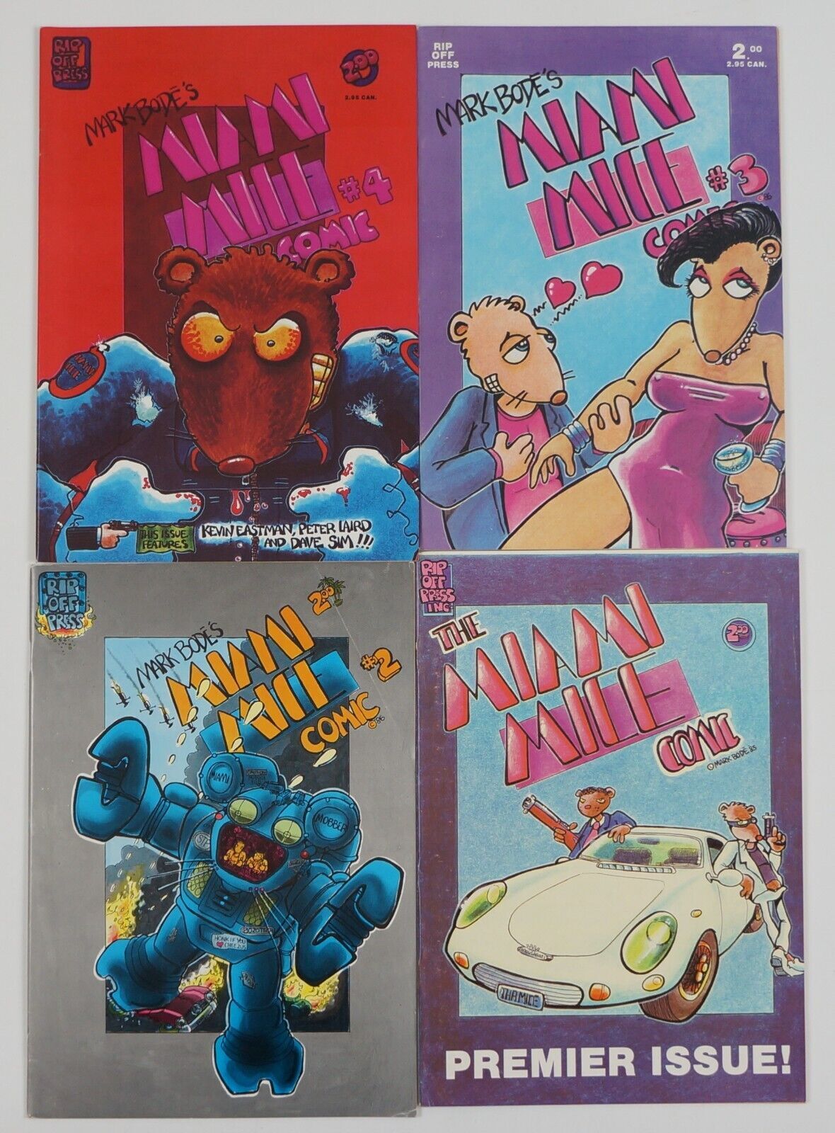 Miami Mice #1-4 FN+ complete series - mark bode - TMNT/cerebus cameos ...