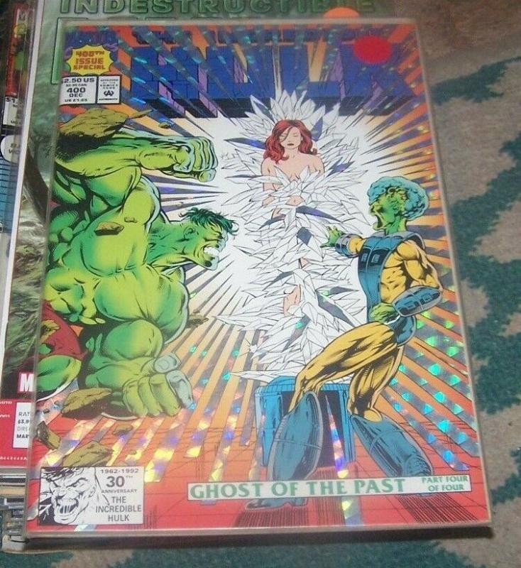 Incredible Hulk # 400 1992 Marvel holographic foil cover +the leader ...