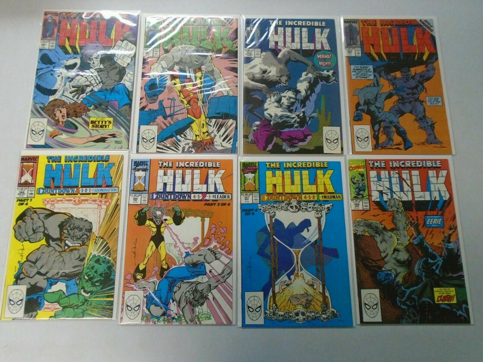 Incredible Hulk lot 46 different from #350-400 avg 8.0 VF (1988-92 1st ...