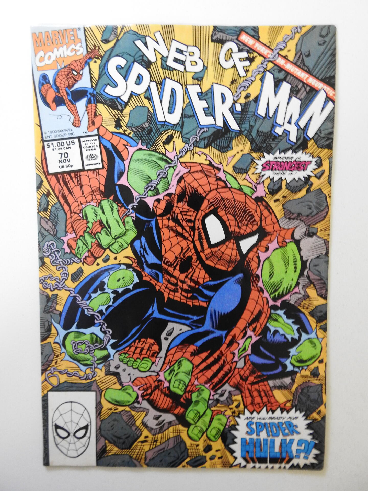 Web of Spider-Man #70 Direct Edition (1990) VG+ Condition! Moisture ...