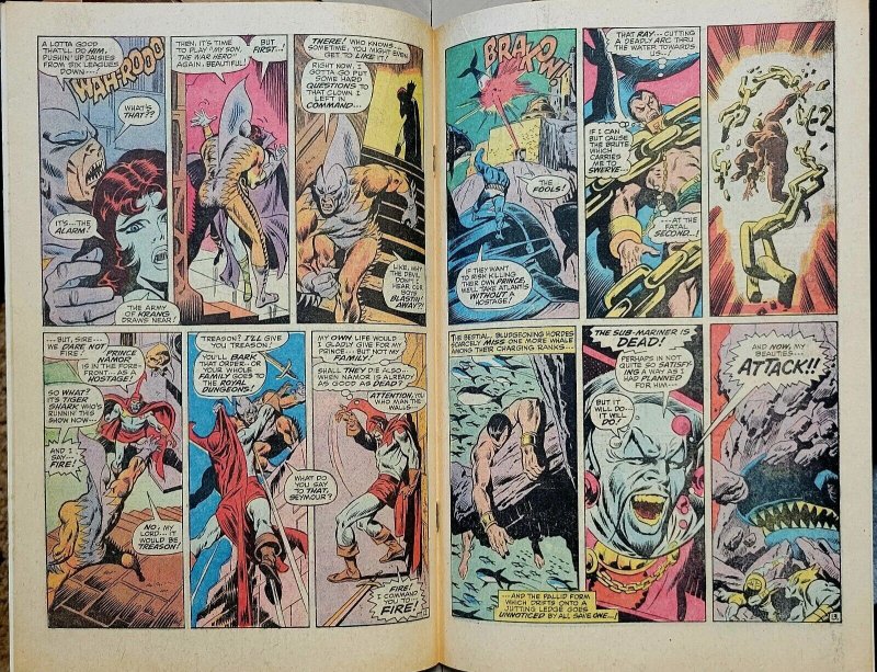 Sub-Mariner #24 FN (Marvel 1970) TIGER SHARK, LADY DORMA, ORKA, Buscema ...