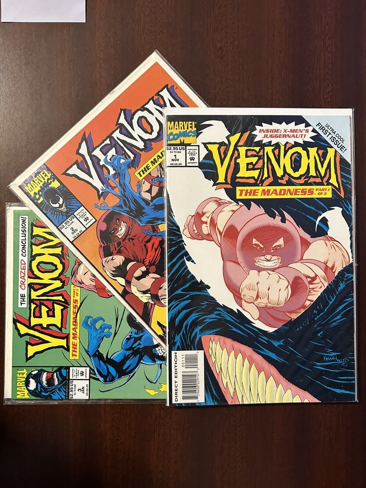 Venom The Madness #1-3 NM Marvel Comics 1993 Complete Series Newsstand ...