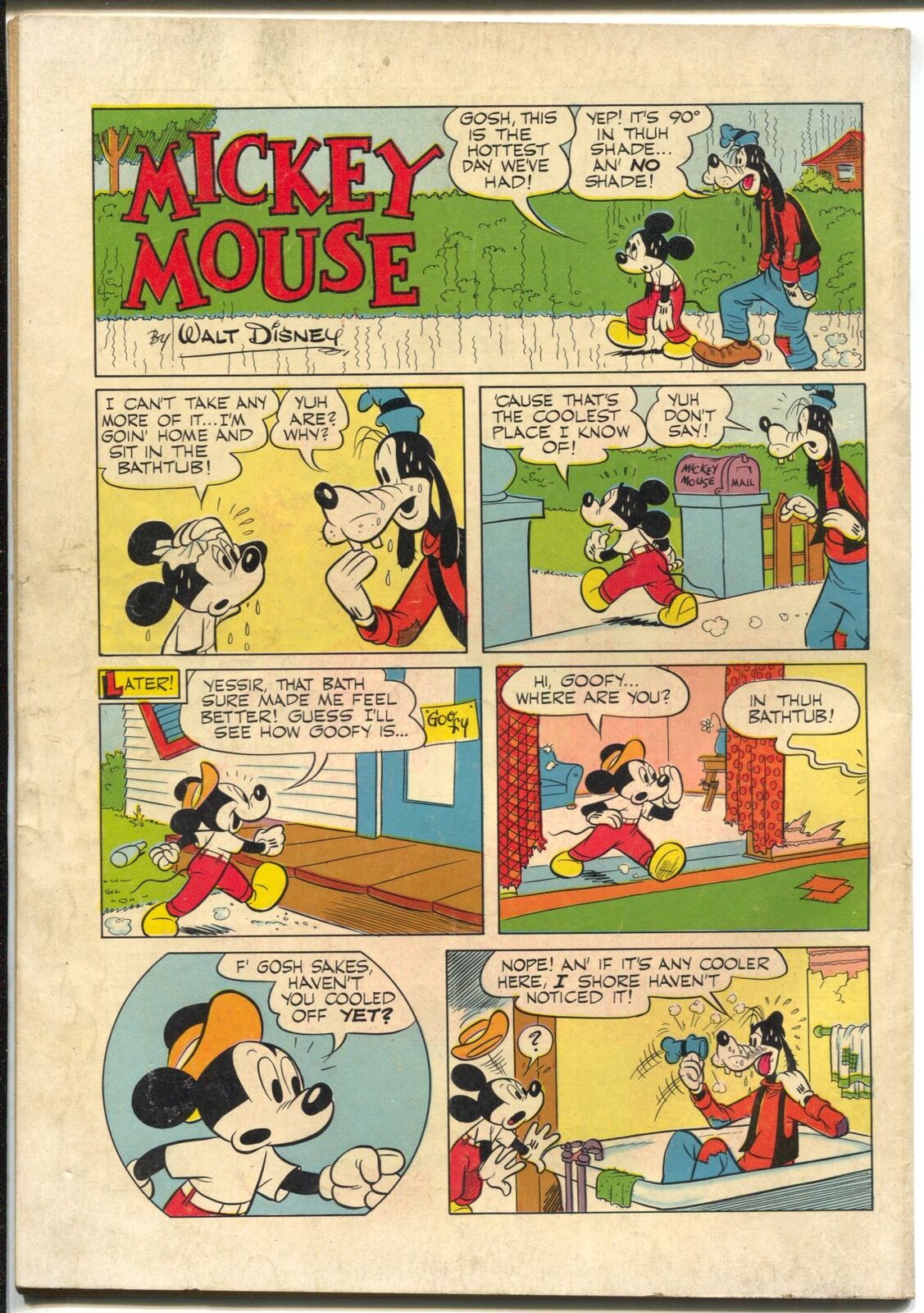 Four Color Comics-Mickey Mouse # 286 1950-Dell-Uninvited Guest-Disney ...